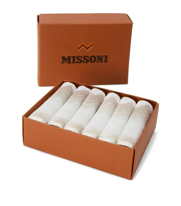 Missoni Set Of 6 Giacomo Facecloths - Beige