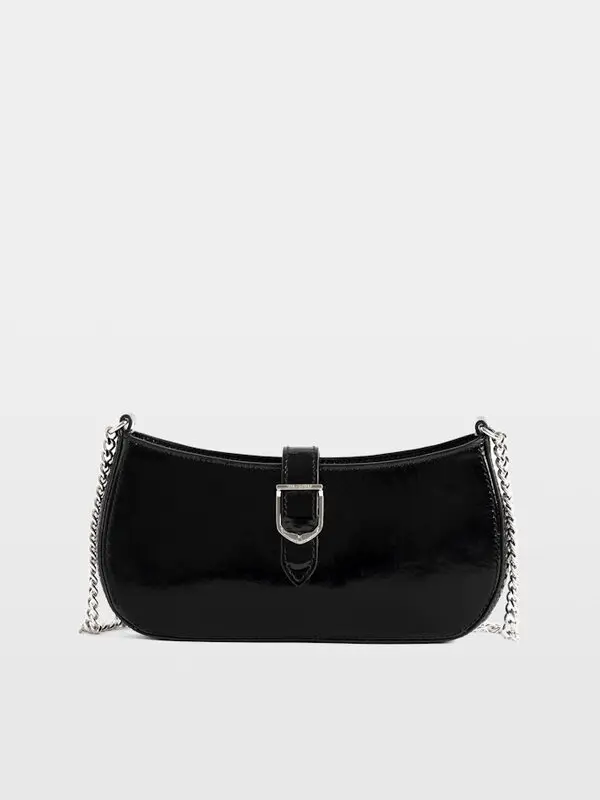 Zadig&Voltaire Janis Patent Leather Shoulder Bag - Black