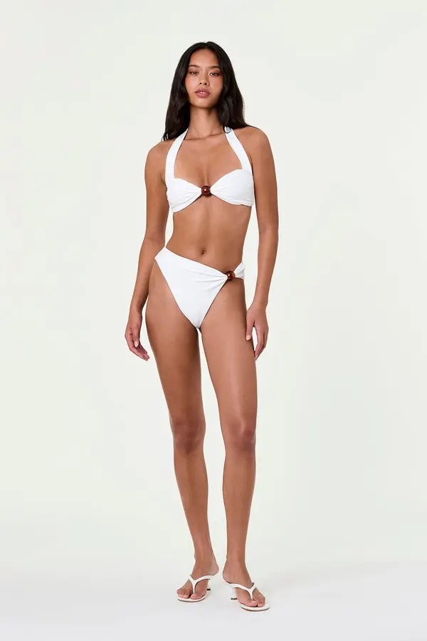 NICHOLAS Sirena Halter Bikini Top - Ivory