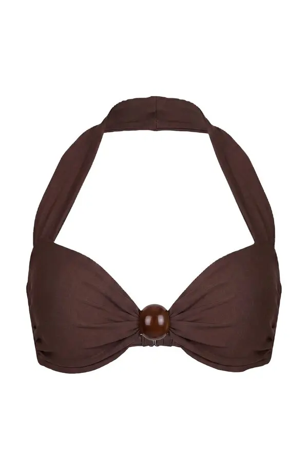 NICHOLAS Sirena Halter Bikini Top - Espresso