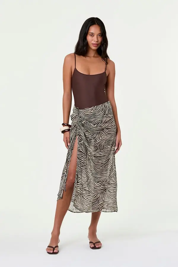 NICHOLAS Dione One-piece Suit With Chain Detail - Espresso