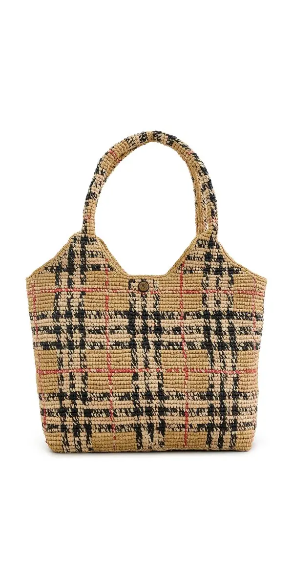 Burberry Margate Medium Raffia Tote Bag