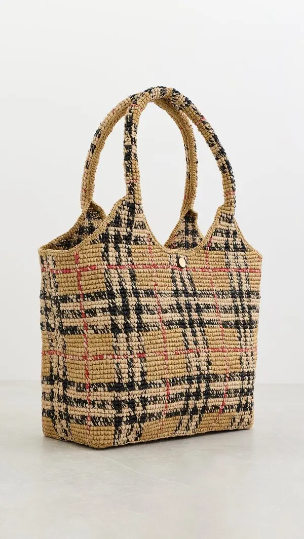Burberry Margate Medium Raffia Tote Bag