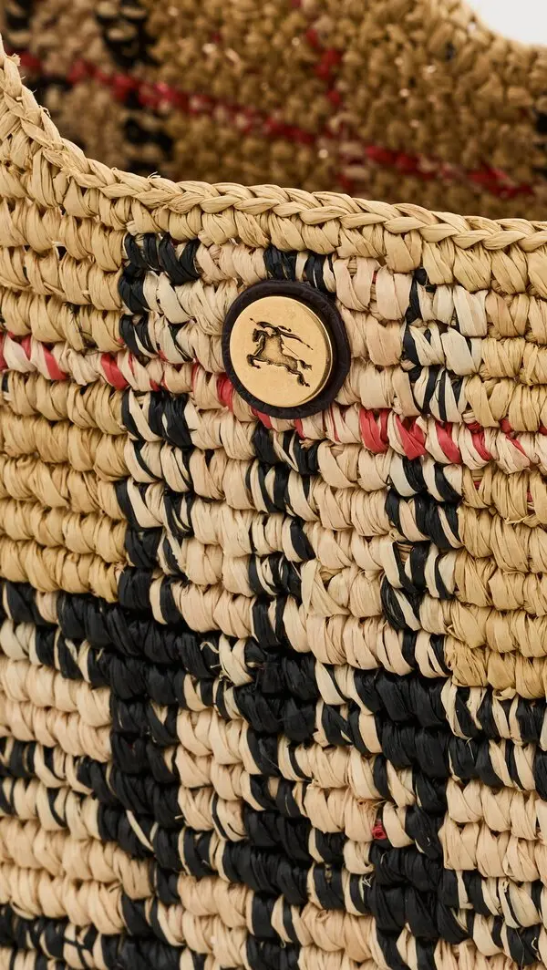 Burberry Margate Medium Raffia Tote Bag