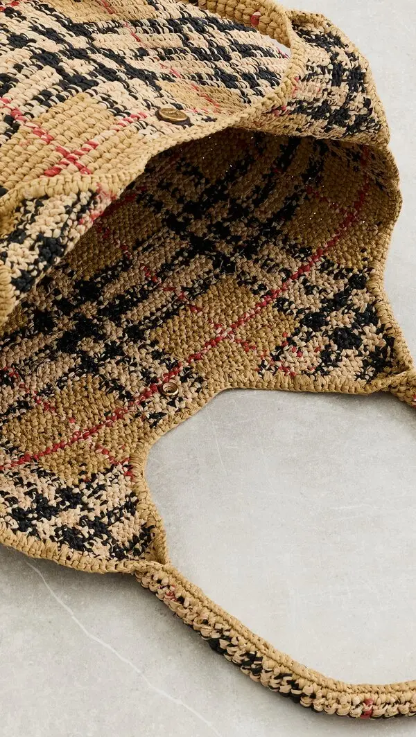 Burberry Margate Medium Raffia Tote Bag
