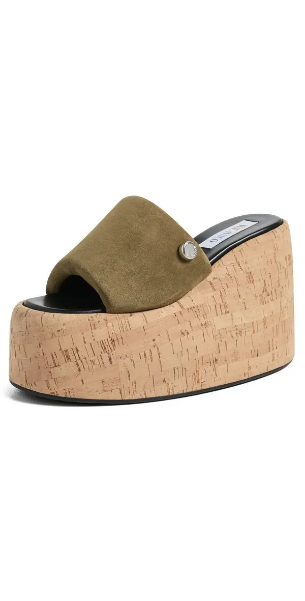 Attico Mochi Flatform Wedge Sandals - Khaki