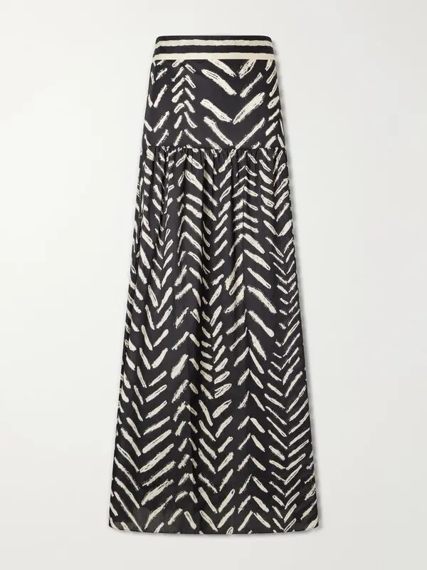 Johanna Ortiz Printed Cotton Maxi Skirt