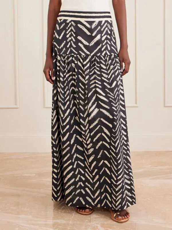 Johanna Ortiz Printed Cotton Maxi Skirt