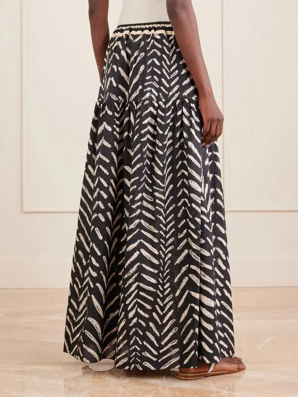 Johanna Ortiz Printed Cotton Maxi Skirt