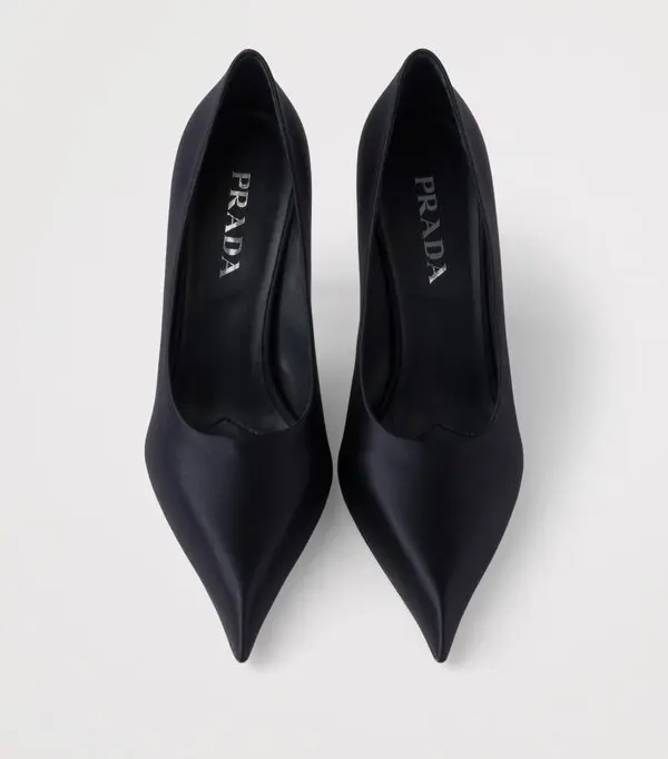 Prada Satin Pointed Toe Stiletto Heel Pumps