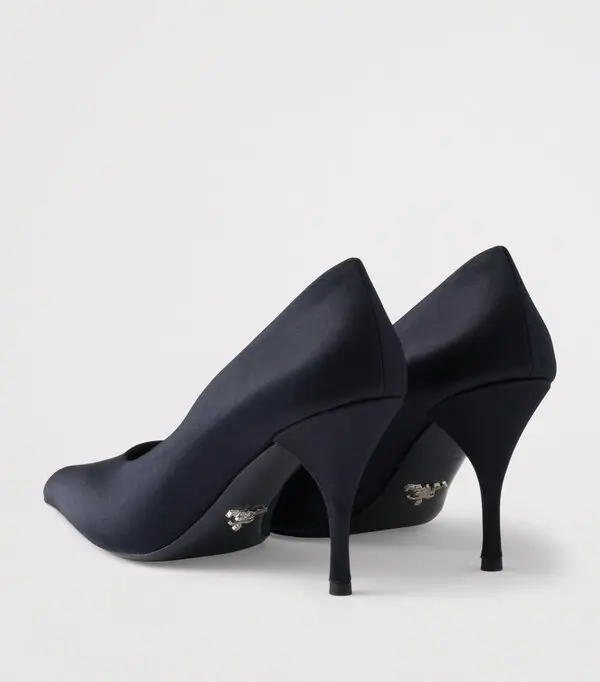 Prada Satin Pointed Toe Stiletto Heel Pumps