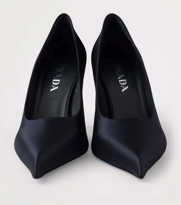 Prada Satin Pointed Toe Stiletto Heel Pumps