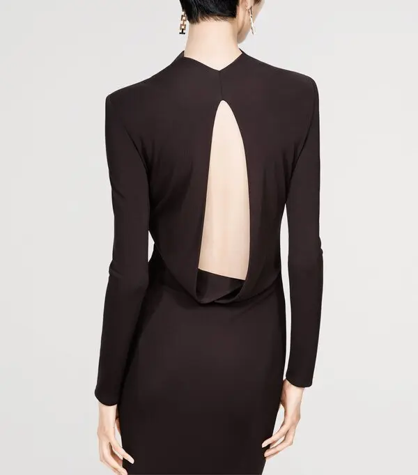 TOM FORD Knitted Back Cut-out Maxi Dress - Brown