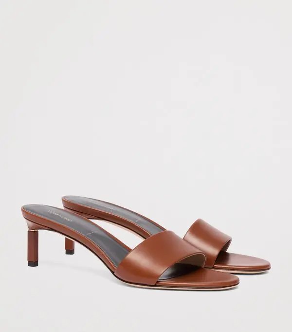 TOM FORD Calfskin Mules 55 - Brown