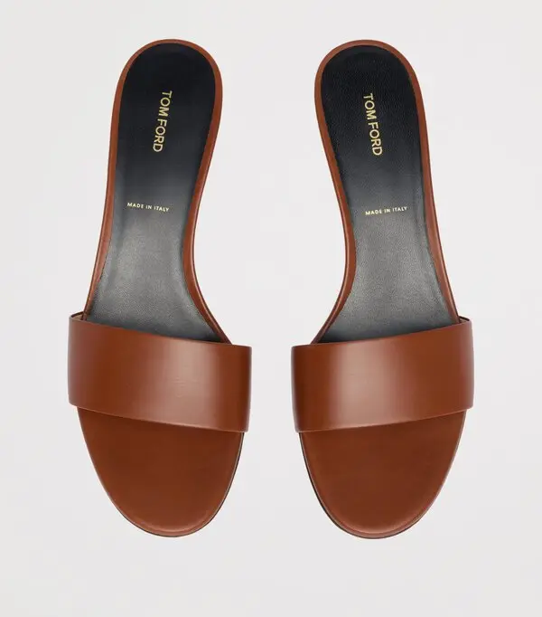 TOM FORD Calfskin Mules 55 - Brown
