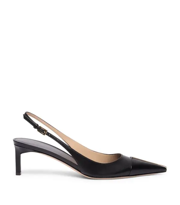 TOM FORD Goat Leather Slingback Pumps With T Hardware - Black