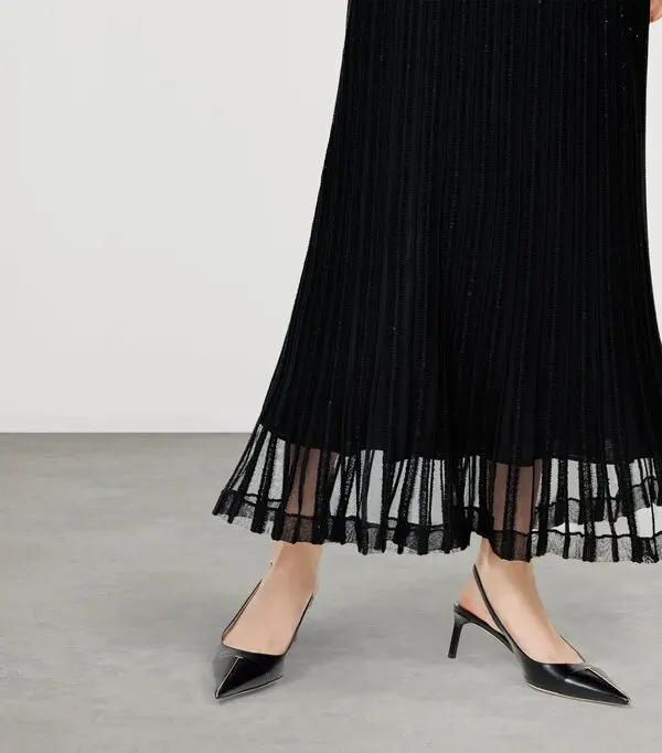 TOM FORD Goat Leather Slingback Pumps With T Hardware - Black