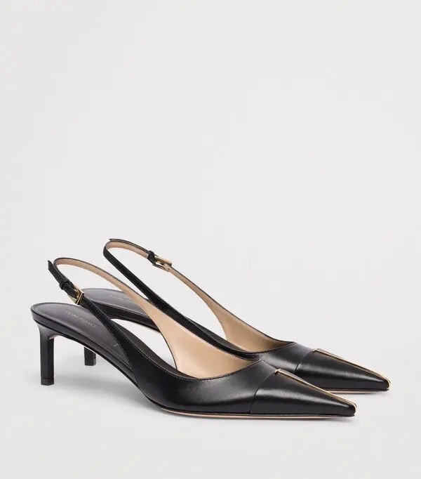 TOM FORD Goat Leather Slingback Pumps With T Hardware - Black