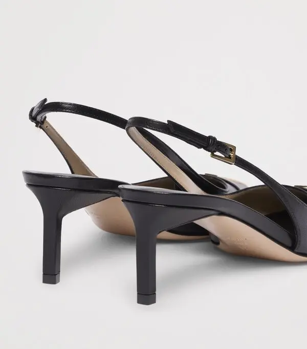 TOM FORD Goat Leather Slingback Pumps With T Hardware - Black