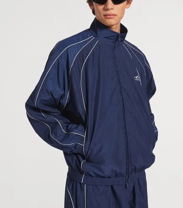 Balenciaga Technical Zip-up Jacket With Reflective Piping - Red