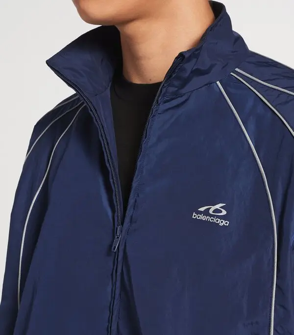 Balenciaga Technical Zip-up Jacket With Reflective Piping - Red
