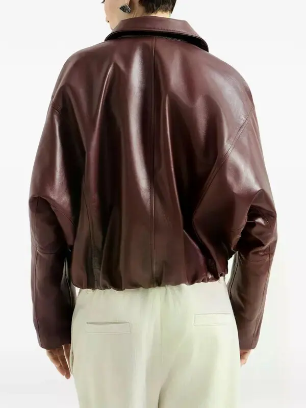 Brunello Cucinelli Nappa Leather Drawstring Jacket With Monili