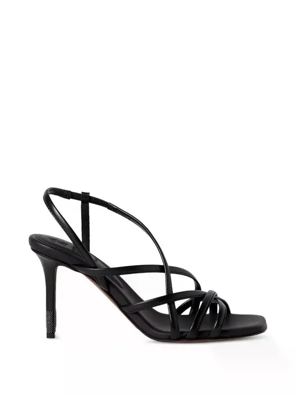 Brunello Cucinelli Calfskin Sandals With Precious Details - Black