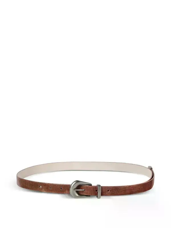 Brunello Cucinelli Carved Leather Belt - Brown