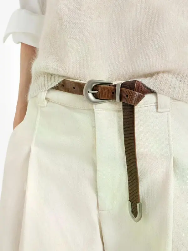 Brunello Cucinelli Carved Leather Belt