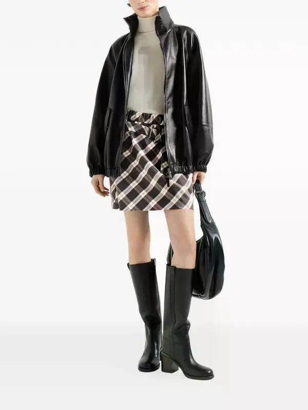 Brunello Cucinelli Nappa Leather Bomber Jacket With Monili