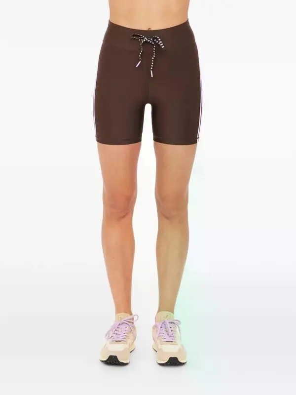 The Upside Oxford Side-stripe Shorts - Brown