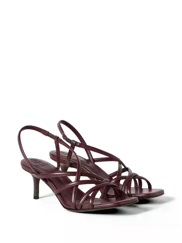Brunello Cucinelli Calfskin City Heels With Monili Embellishment