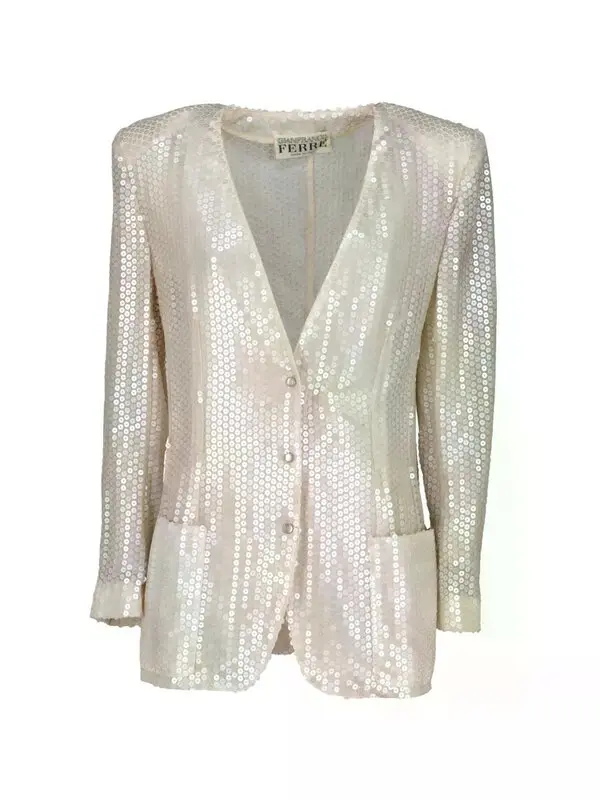 Gianfranco Ferre Sequin-embellished Blazer - Neutrals