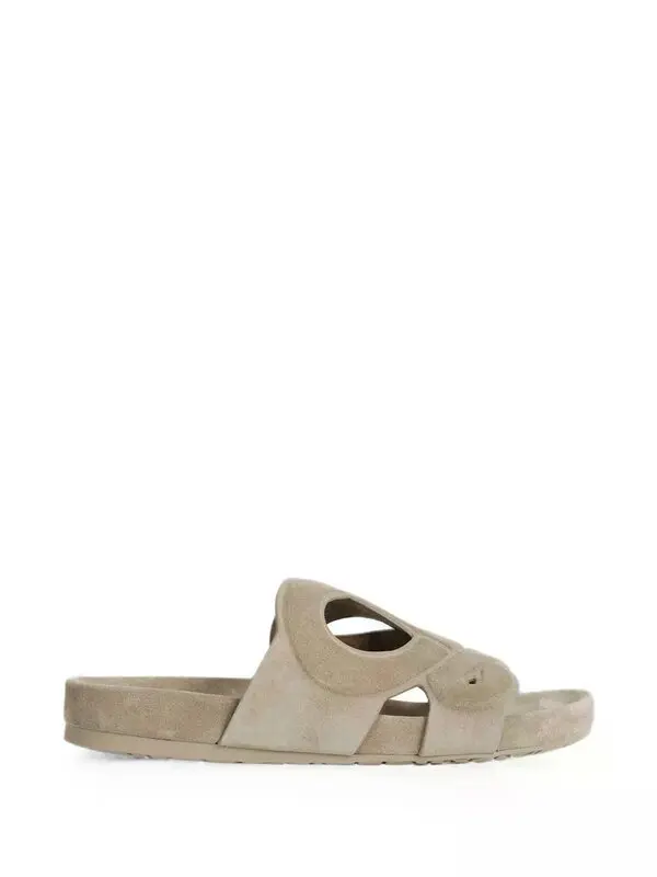Loewe Ease Monogram Suede Sandals - Neutrals