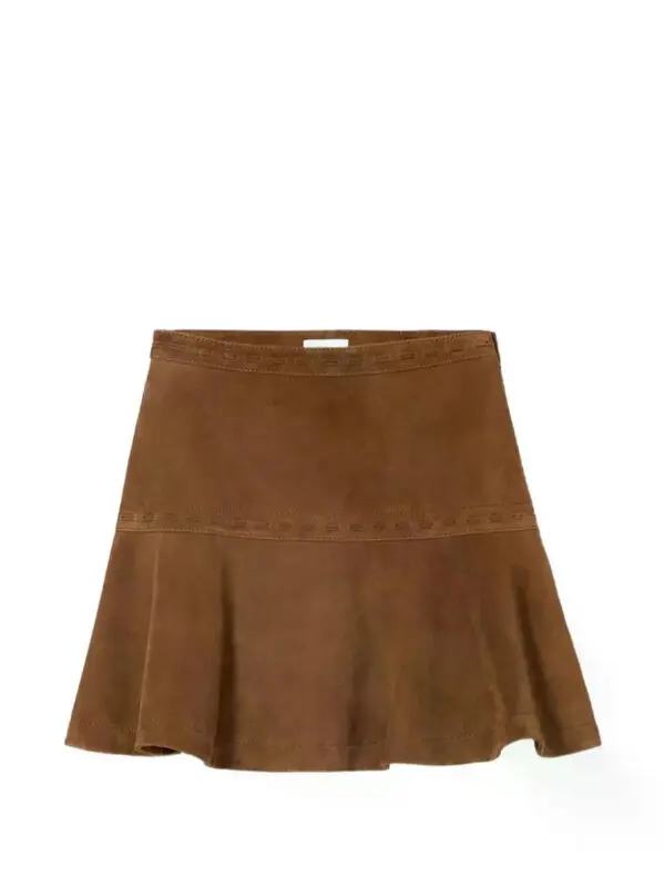 Claudie Pierlot Suede Wrap Skirt - Brown