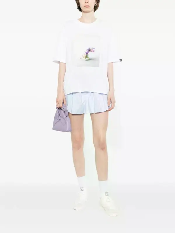 AGNES B. Graphic Print Cotton T-shirt - White