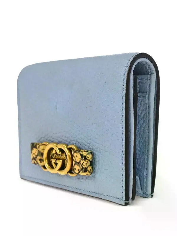 Gucci 1990-2000s Double G Snake-print Wallet