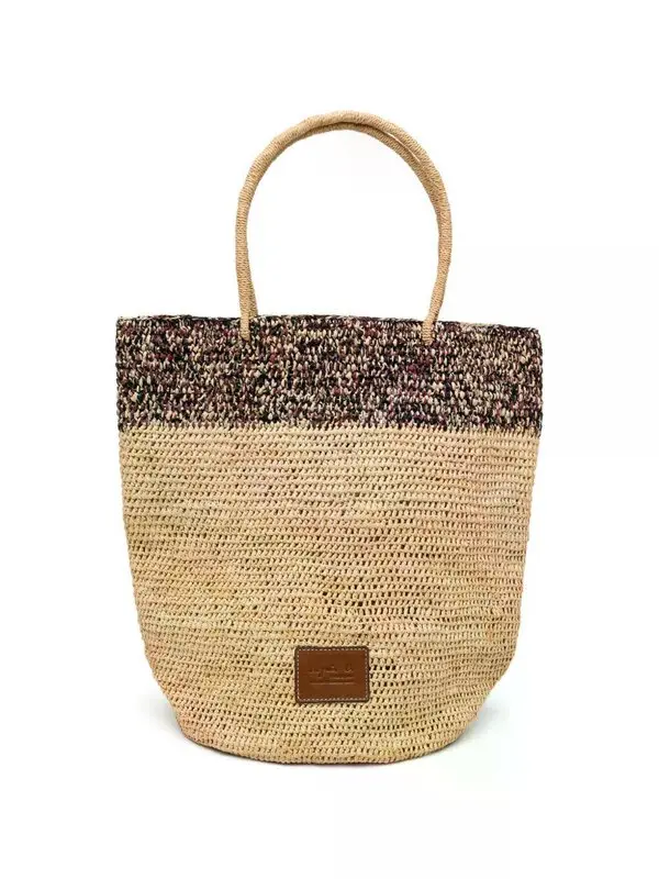 AGNES B. Raffia Tote Bag - Neutrals