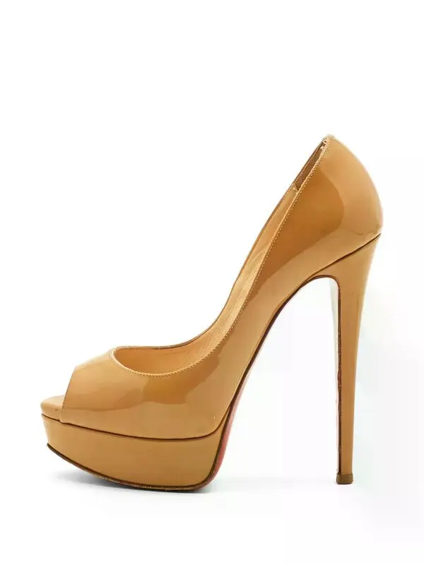 CHRISTIAN LOUBOUTIN Lady Peep Platform Pumps - Neutrals