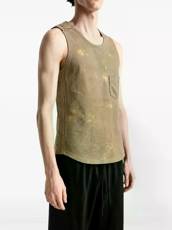 ZIGGY CHEN Paint-splatter Button-fastening Vest