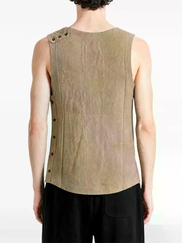 ZIGGY CHEN Paint-splatter Button-fastening Vest