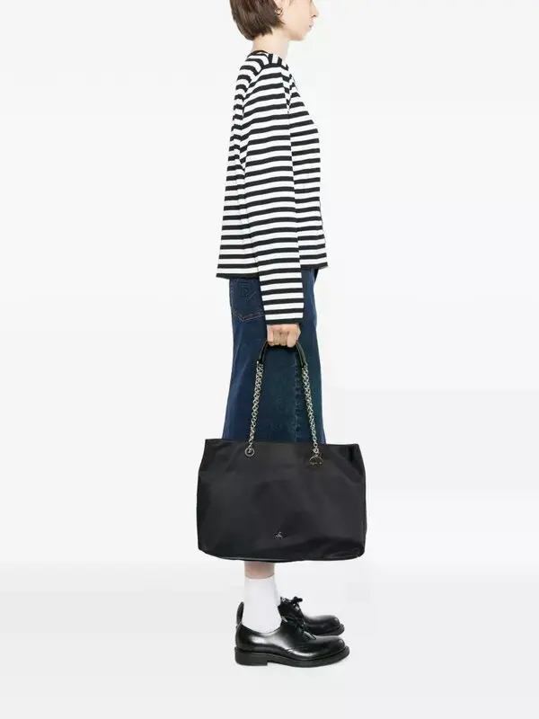AGNES B. Chain-link Logo-plaque Tote Bag