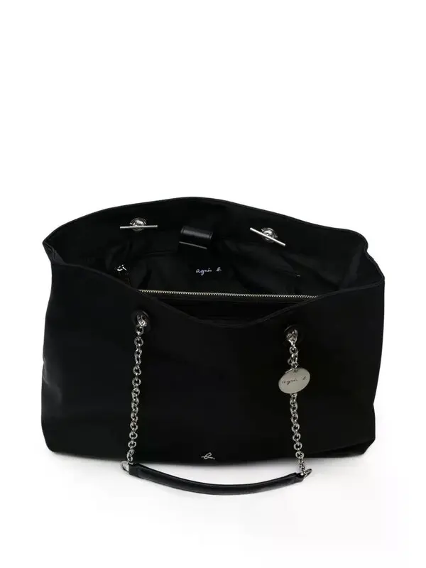 AGNES B. Chain-link Logo-plaque Tote Bag