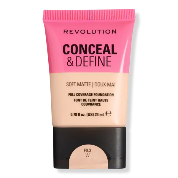 REVOLUTION BEAUTY Conceal & Define Soft Matte Full Coverage Foundation - F0.3w