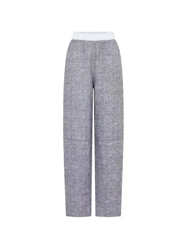 Rabanne Straight-leg Trousers With Contrast Stripe Waistband