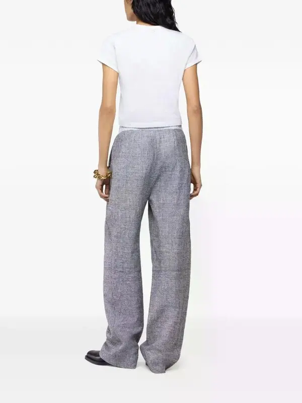 Rabanne Straight-leg Trousers With Contrast Stripe Waistband