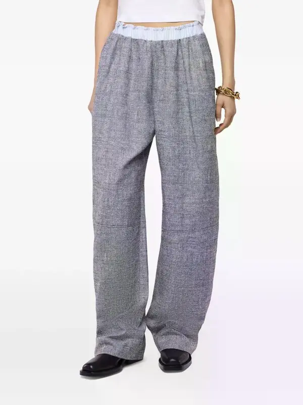 Rabanne Straight-leg Trousers With Contrast Stripe Waistband