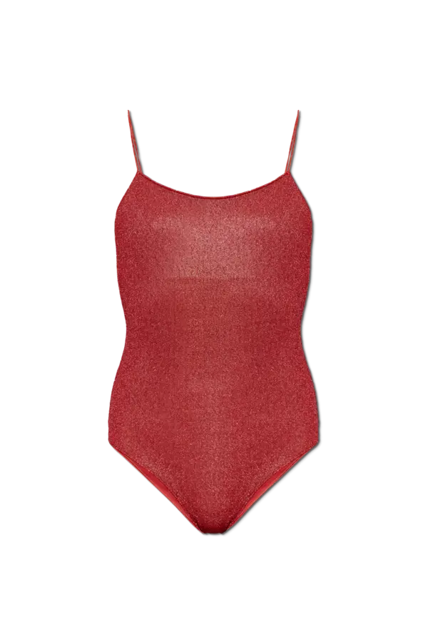 Oseree One-piece Swimsuit With Lurex Thread - Red