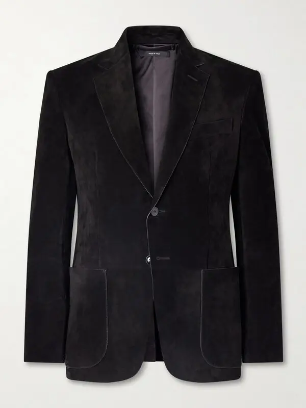 TOM FORD Panelled Suede Blazer - Black