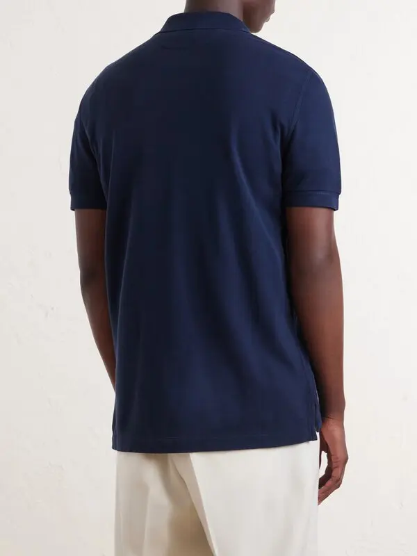 TOM FORD Slim-fit Lyocell And Cotton-blend Piqué Polo Shirt - Blue